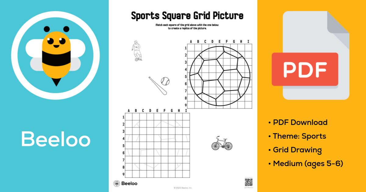 Sports Square Grid Picture • Beeloo Printable Crafts and Activities for ...