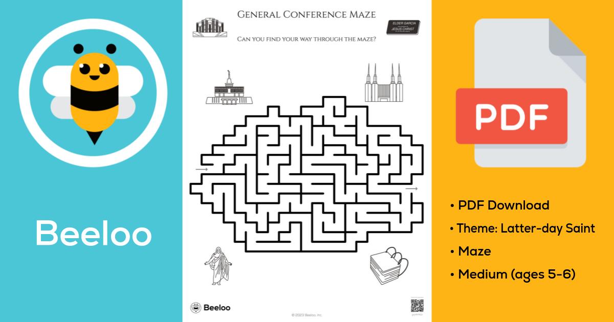 General Conference Maze • Beeloo Printable Crafts and Activities for Kids