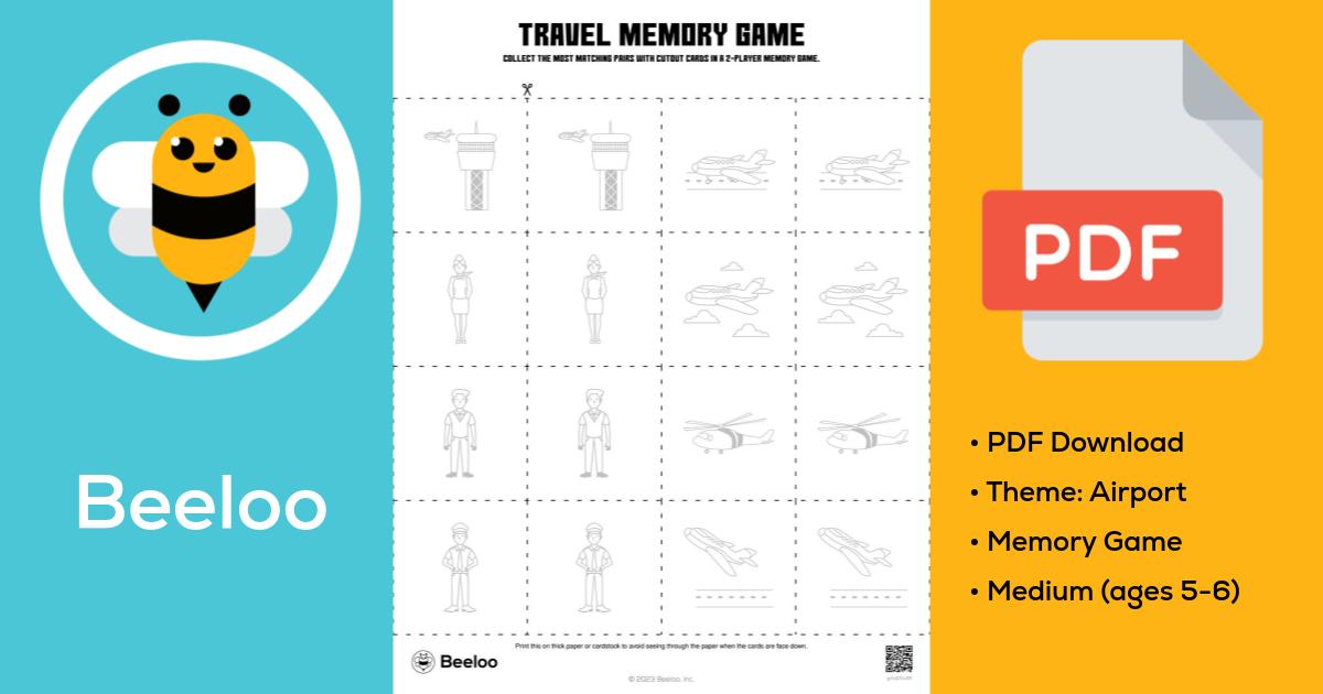 Travel Memory Game • Beeloo Printable Crafts and Activities for Kids