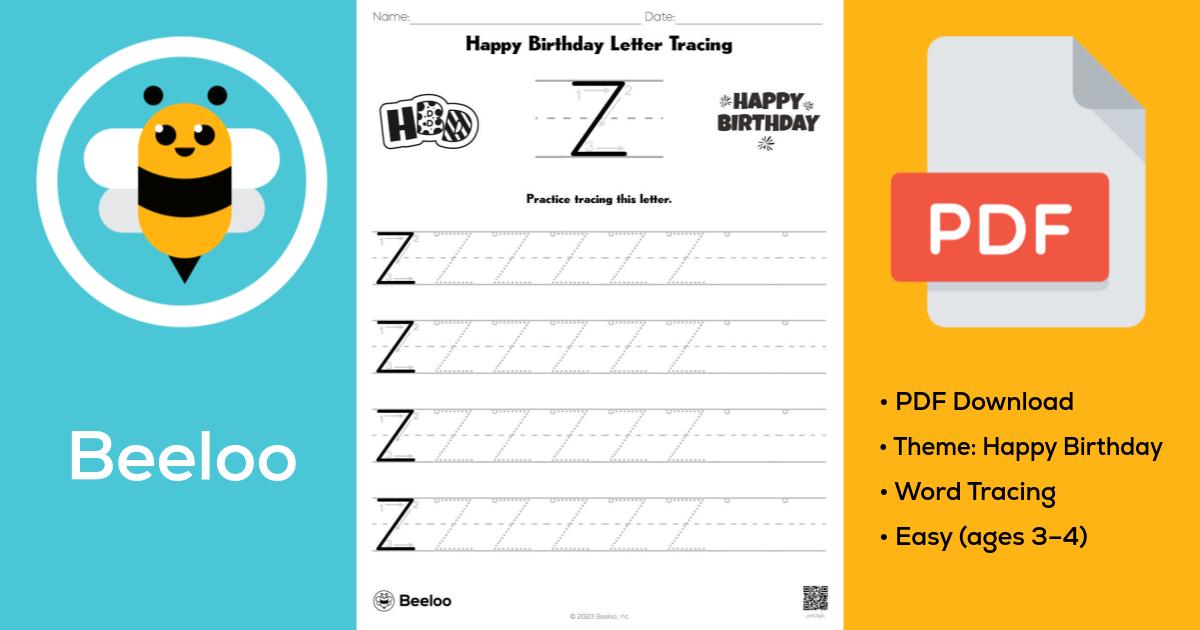Happy Birthday Letter Tracing • Beeloo Printable Crafts and Activities ...