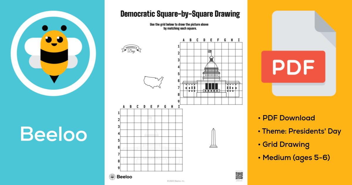 Democratic Square-by-Square Drawing • Beeloo Printable Crafts and ...