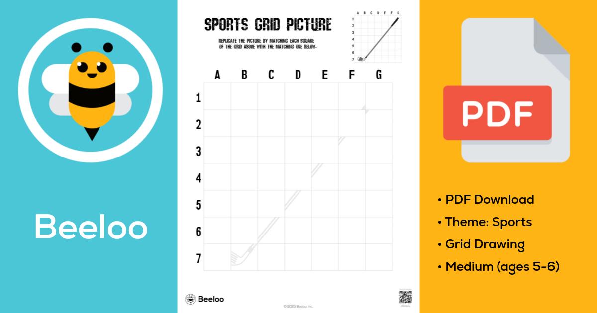 Sports Grid Picture • Beeloo Printable Crafts and Activities for Kids