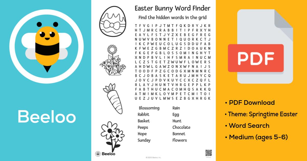 Easter Bunny Word Finder • Beeloo Printable Crafts and Activities for Kids