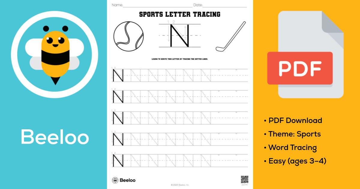 Sports Letter Tracing • Beeloo Printable Crafts and Activities for Kids