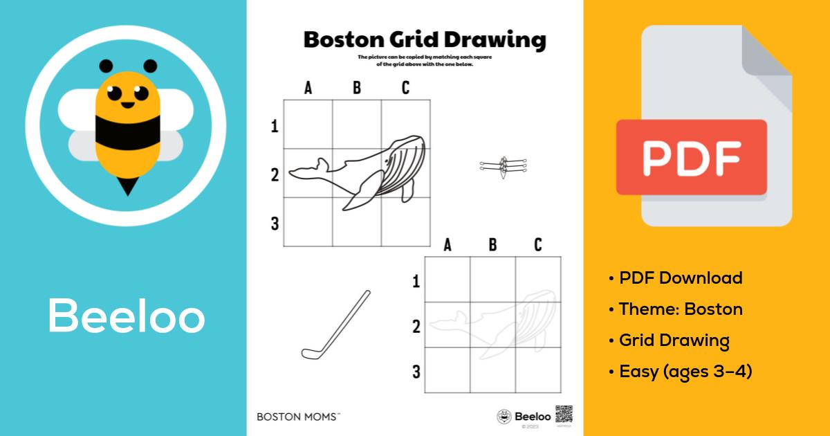 Boston Grid Drawing • Beeloo Printable Crafts and Activities for Kids