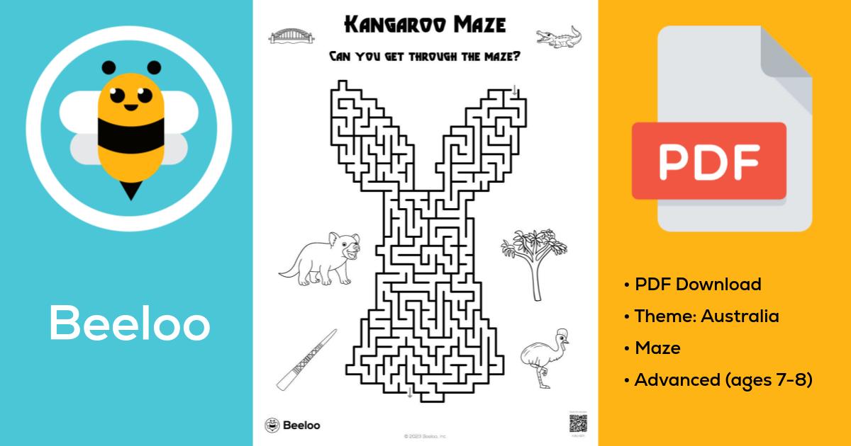Kangaroo Maze • Beeloo Printable Crafts and Activities for Kids