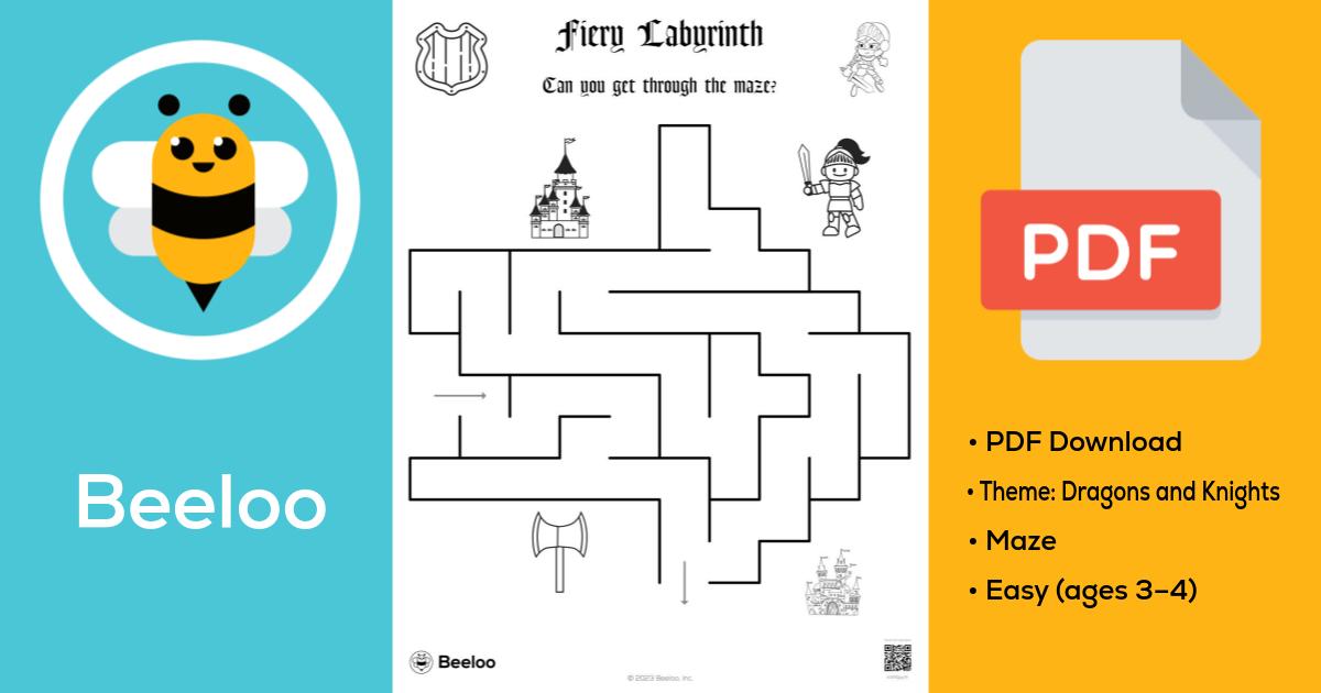 Fiery Labyrinth • Beeloo Printable Crafts and Activities for Kids