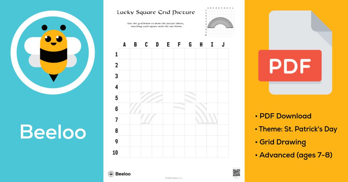 Lucky Square Grid Picture • Beeloo Printable Crafts and Activities for Kids