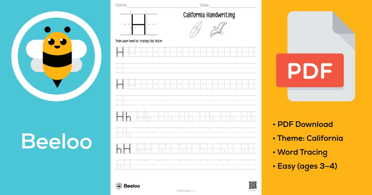 California Handwriting • Beeloo Printable Crafts and Activities for Kids