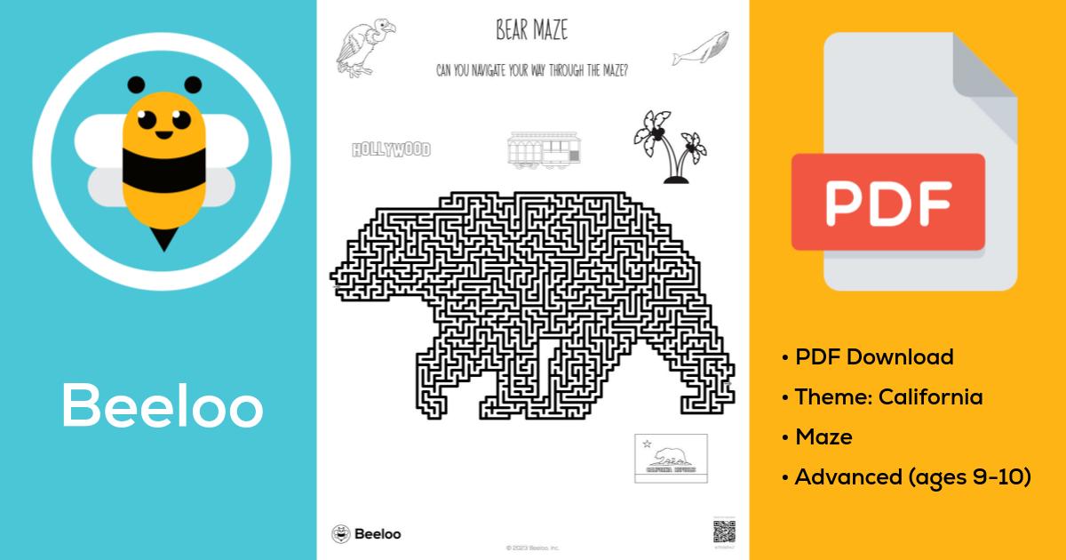 Bear Maze • Beeloo Printable Crafts and Activities for Kids