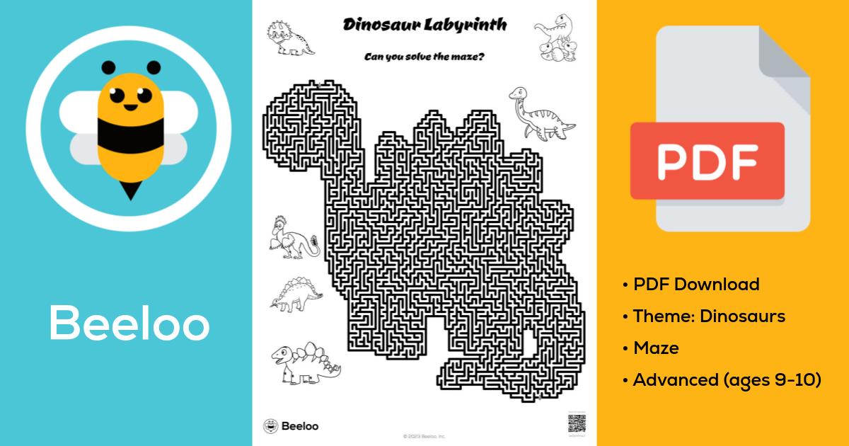 Dinosaur Labyrinth • Beeloo Printable Crafts and Activities for Kids