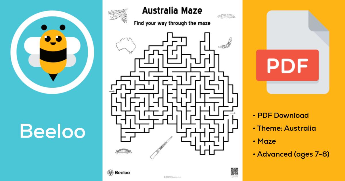 Australia Maze • Beeloo Printable Crafts and Activities for Kids