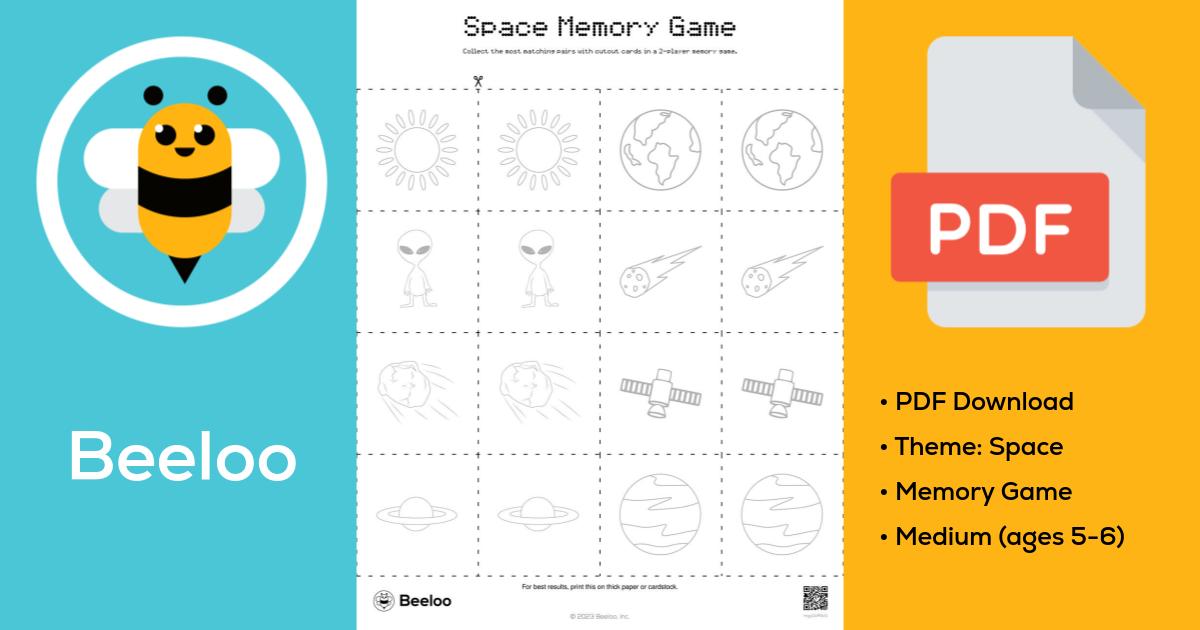 Space Memory Game • Beeloo Printable Crafts and Activities for Kids