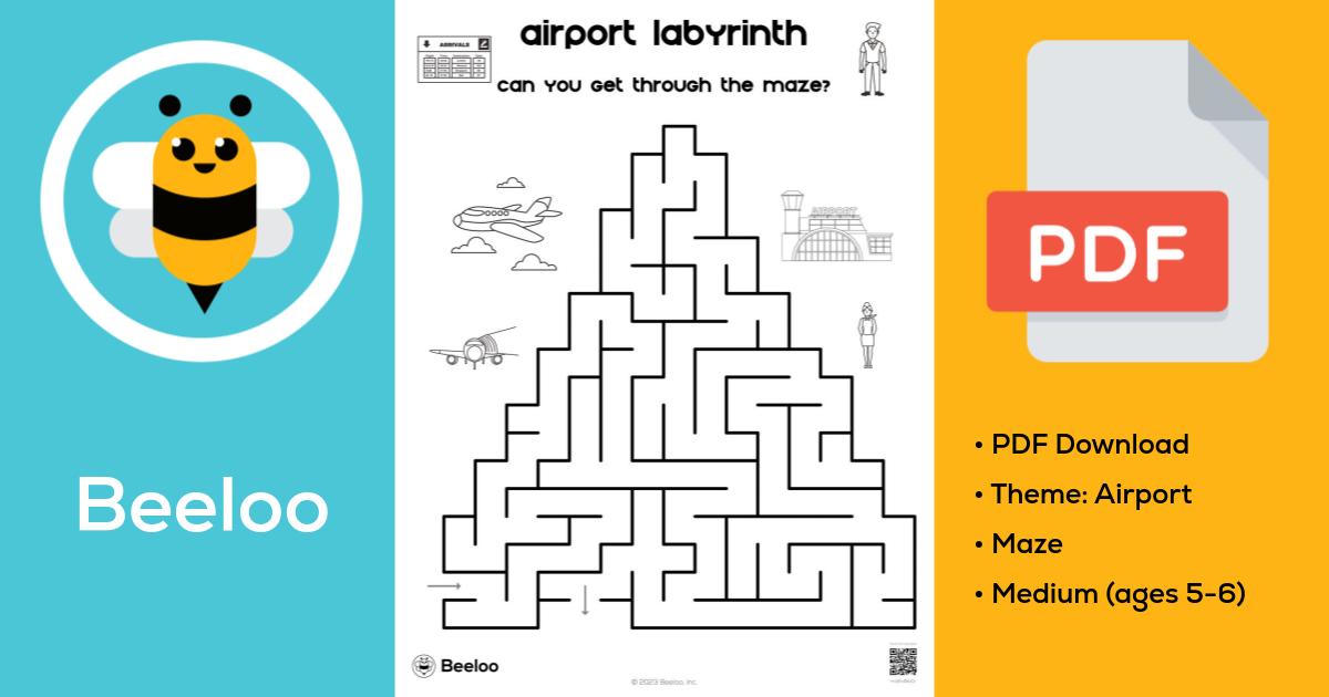 Airport Labyrinth • Beeloo Printable Crafts and Activities for Kids