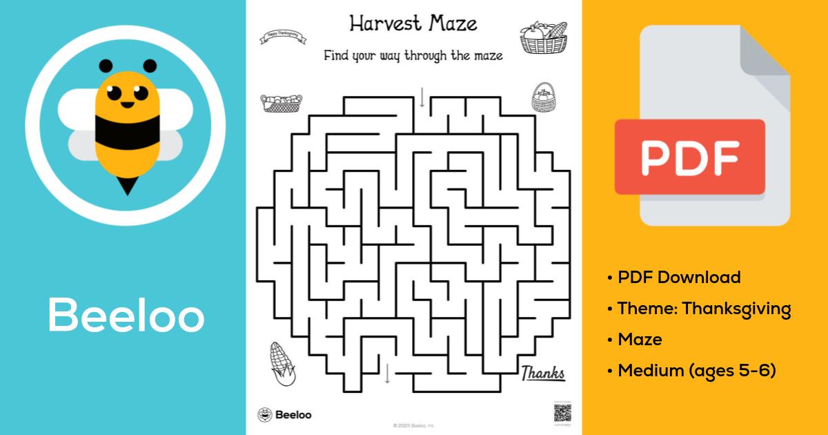 Harvest Maze • Beeloo Printable Crafts and Activities for Kids