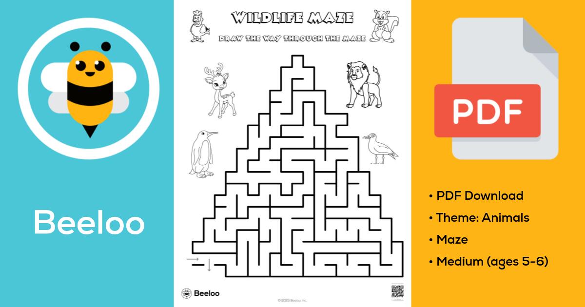 Wildlife Maze • Beeloo Printable Crafts and Activities for Kids