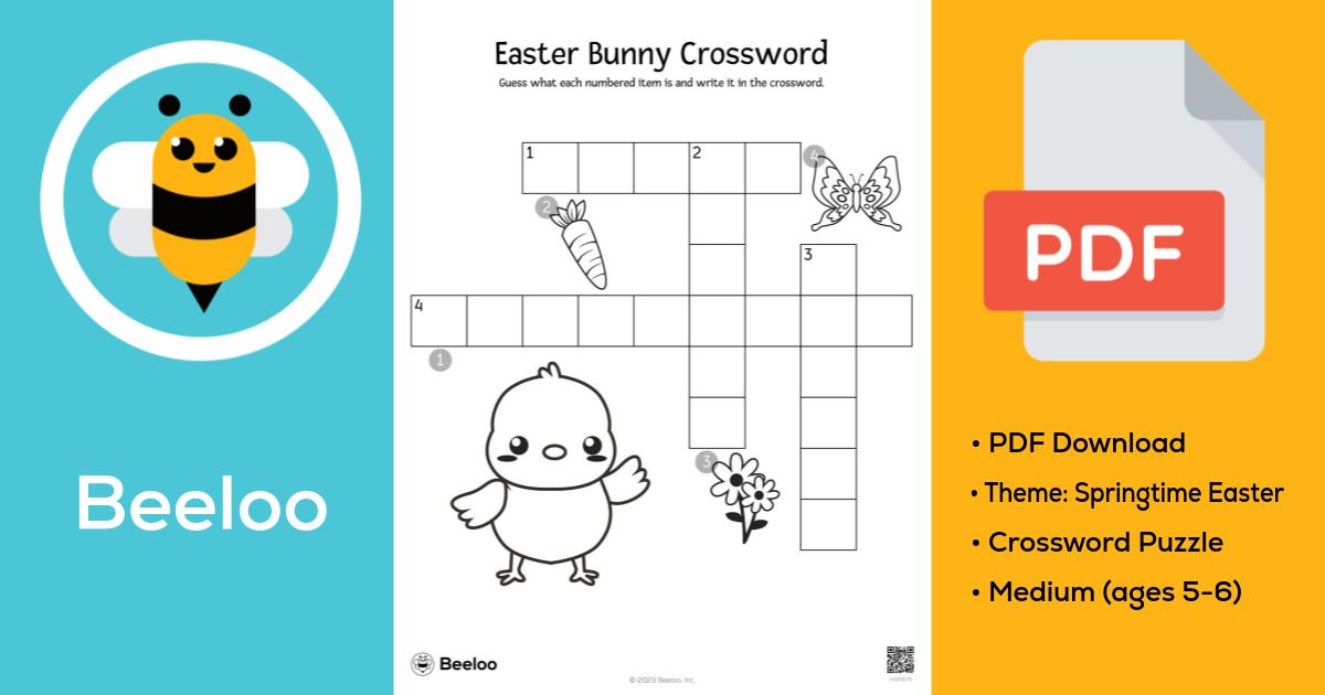 Easter Bunny Crossword • Beeloo Printable Crafts and Activities for Kids
