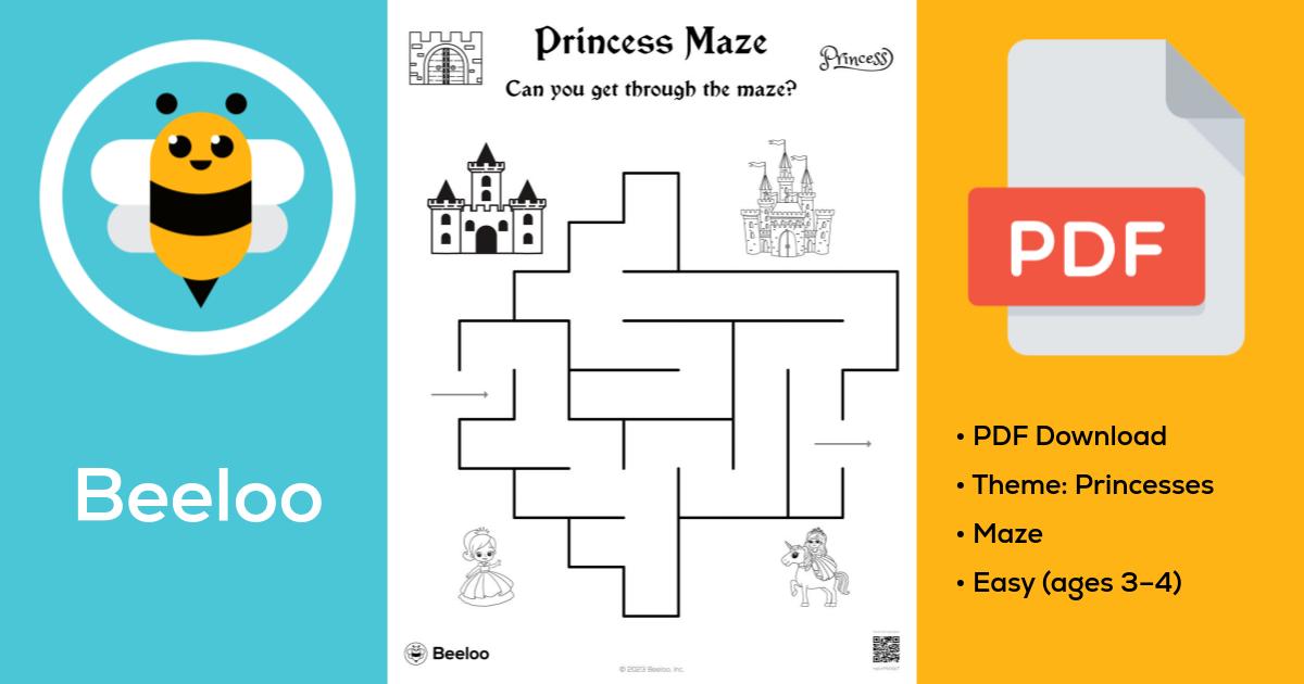 Princess Maze • Beeloo Printable Crafts and Activities for Kids
