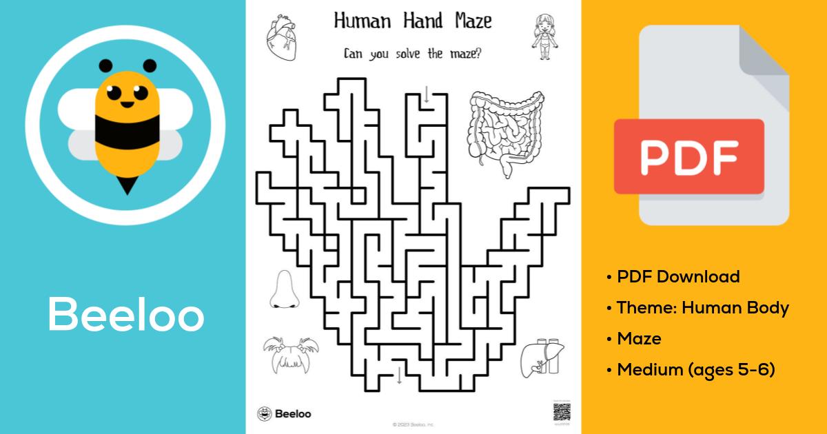 Human Hand Maze • Beeloo Printable Crafts and Activities for Kids