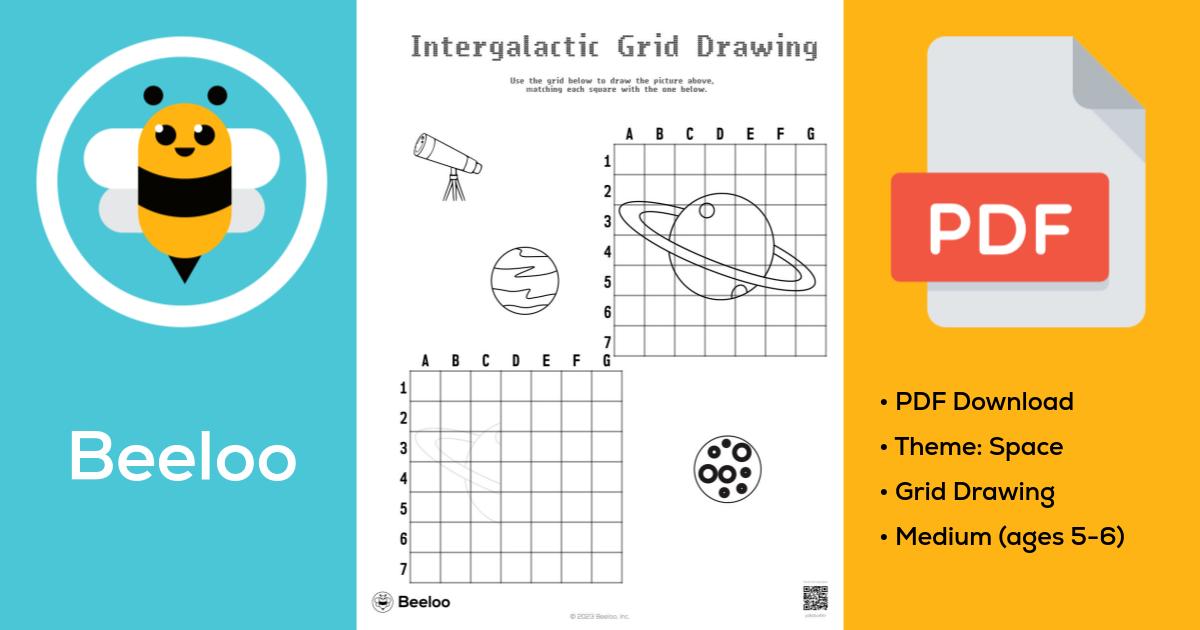Intergalactic Grid Drawing • Beeloo Printable Crafts and Activities for ...