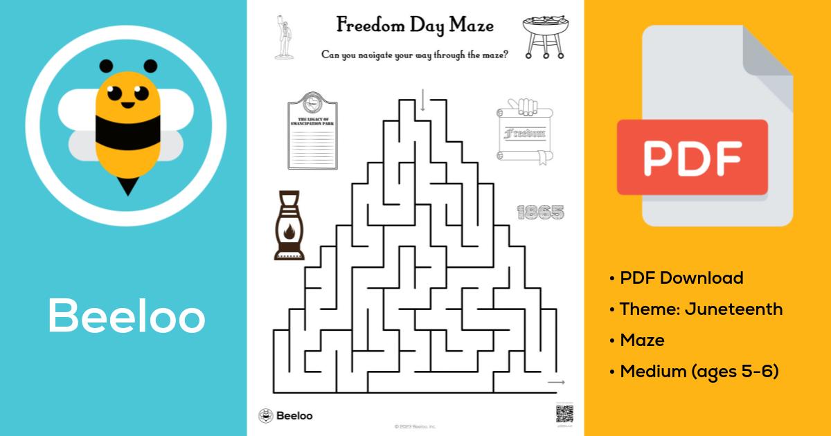 Freedom Day Maze • Beeloo Printable Crafts and Activities for Kids