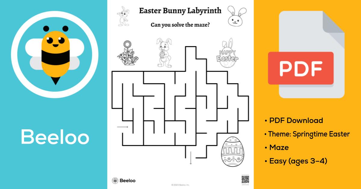 Easter Bunny Labyrinth • Beeloo Printable Crafts and Activities for Kids