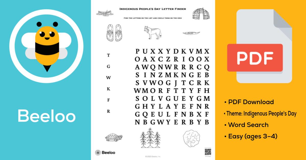 Indigenous People's Day Letter Finder • Beeloo Printable Crafts and ...