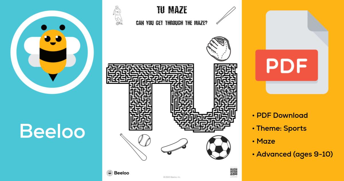 TU Maze • Beeloo Printable Crafts and Activities for Kids