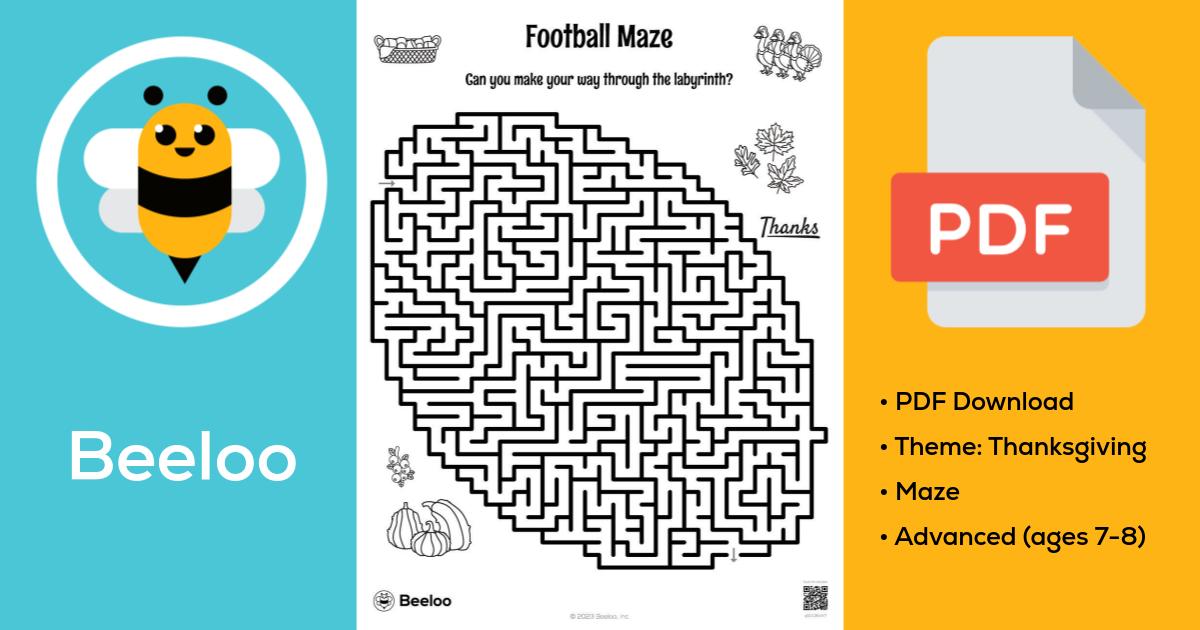 Football Maze • Beeloo Printable Crafts and Activities for Kids