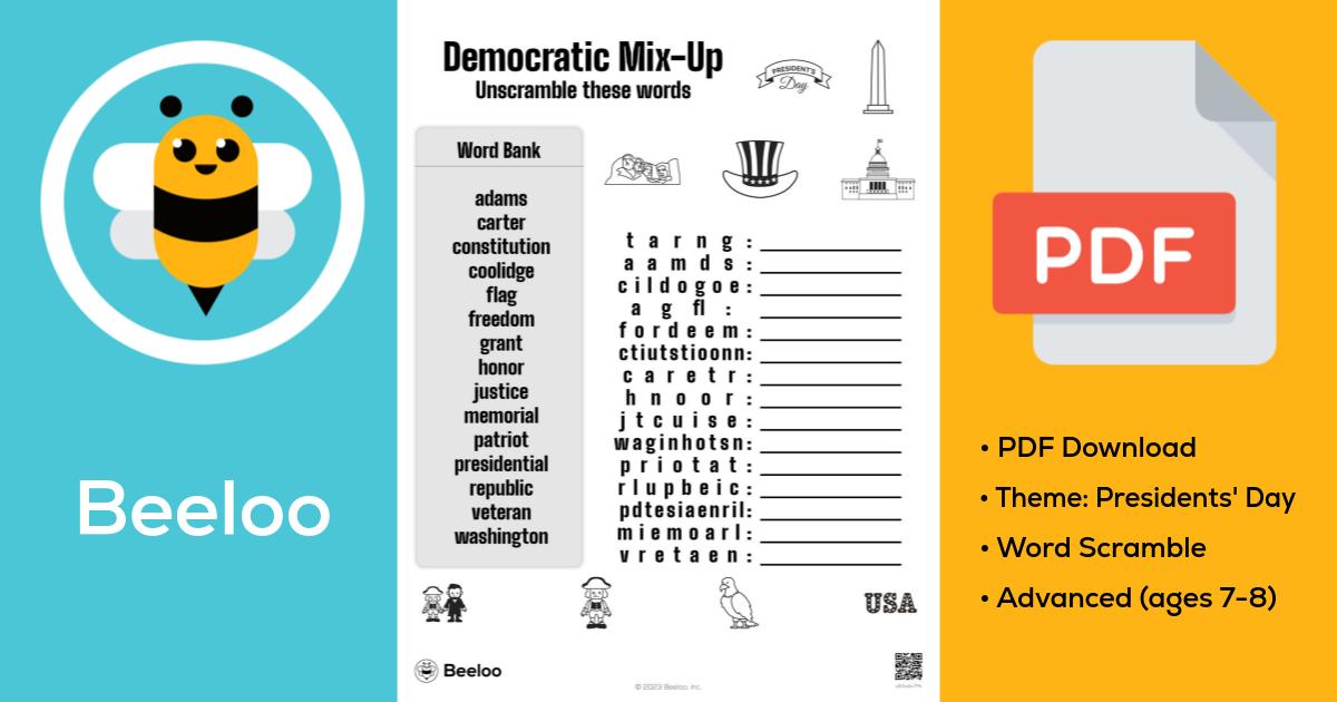 Democratic Mix-Up • Beeloo Printable Crafts and Activities for Kids