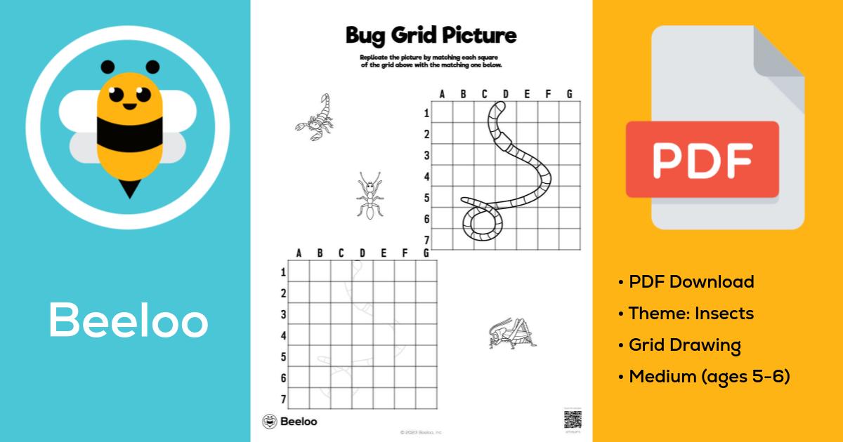 Bug Grid Picture • Beeloo Printable Crafts and Activities for Kids