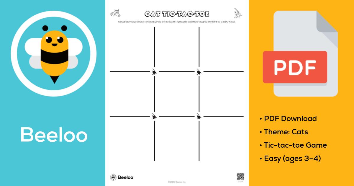 Cat Tic-Tac-Toe • Beeloo Printable Crafts and Activities for Kids
