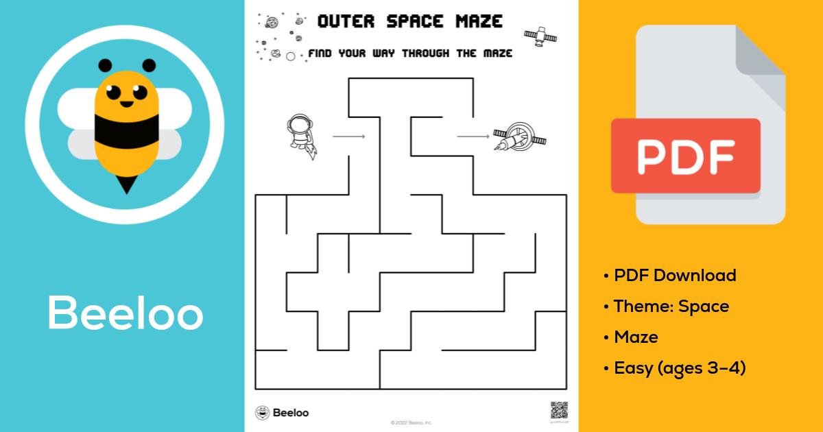 Outer Space Maze • Beeloo Printable Crafts and Activities for Kids