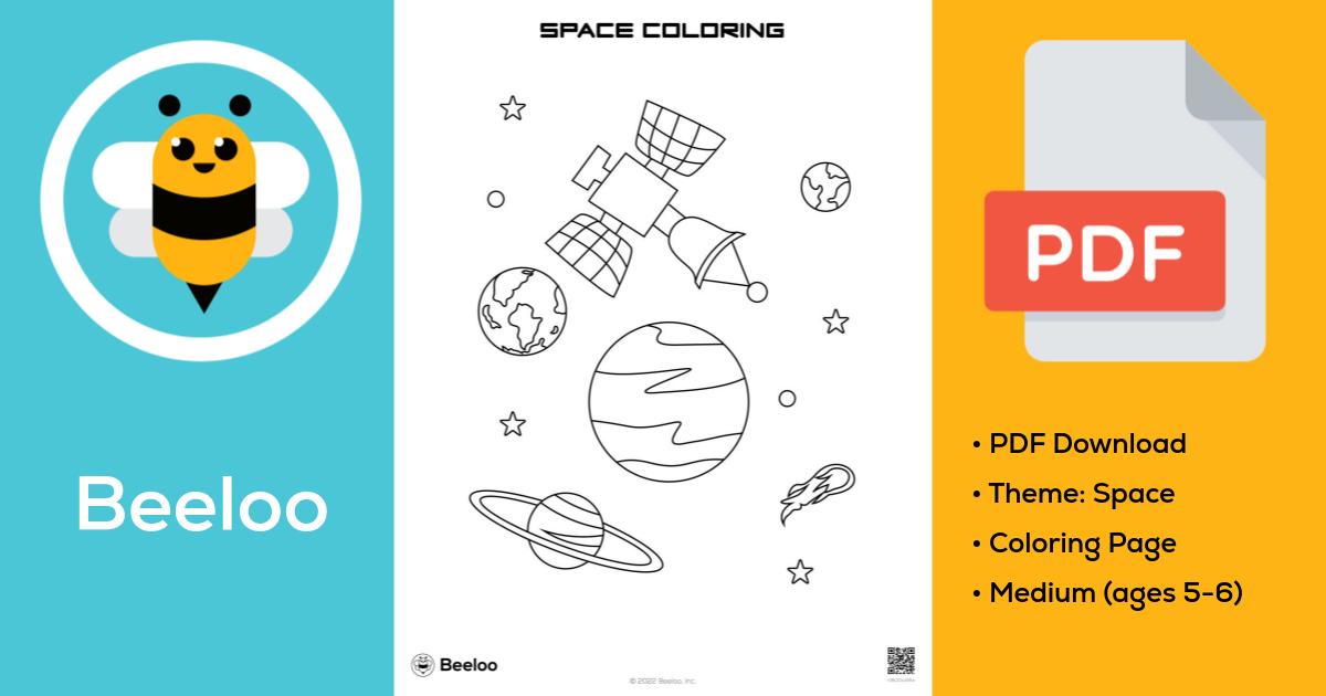 Space Coloring • Beeloo Printable Crafts and Activities for Kids