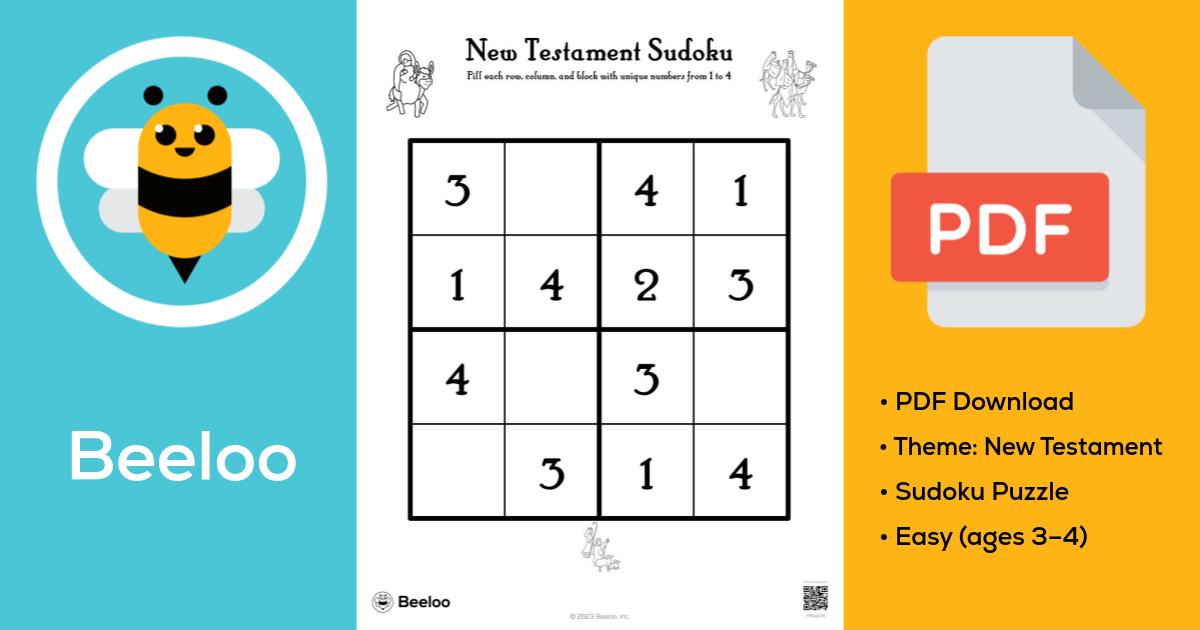 New Testament Sudoku • Beeloo Printable Crafts and Activities for Kids