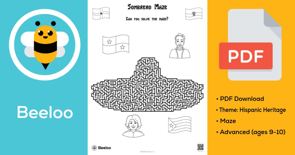 Sombrero Maze • Beeloo Printable Crafts and Activities for Kids