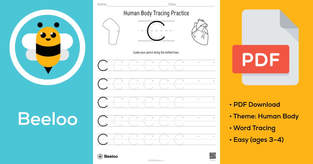 Human Body Tracing Practice • Beeloo Printable Crafts and Activities ...