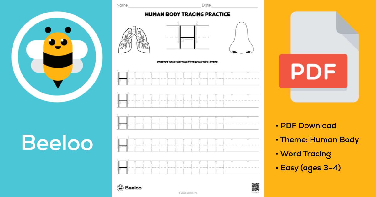 Human Body Tracing Practice • Beeloo Printable Crafts and Activities ...