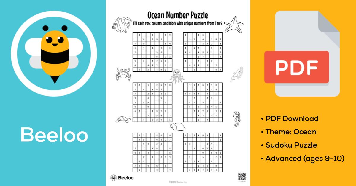 Ocean Number Puzzle • Beeloo Printable Crafts and Activities for Kids