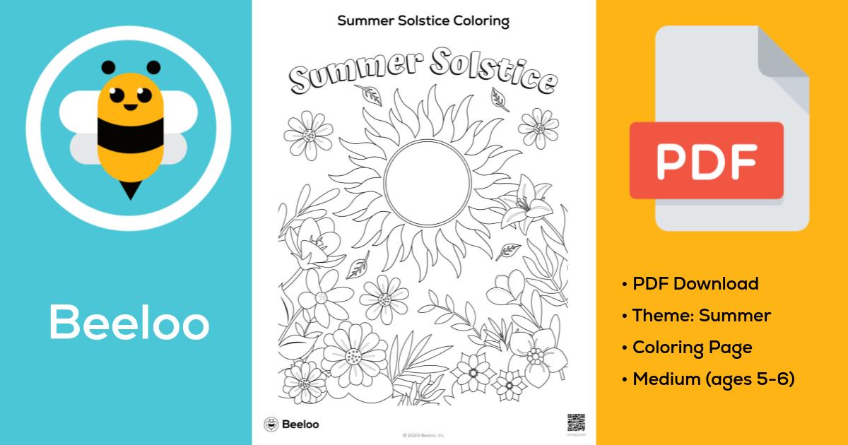 Summer Solstice Coloring • Beeloo Printable Crafts and Activities for Kids
