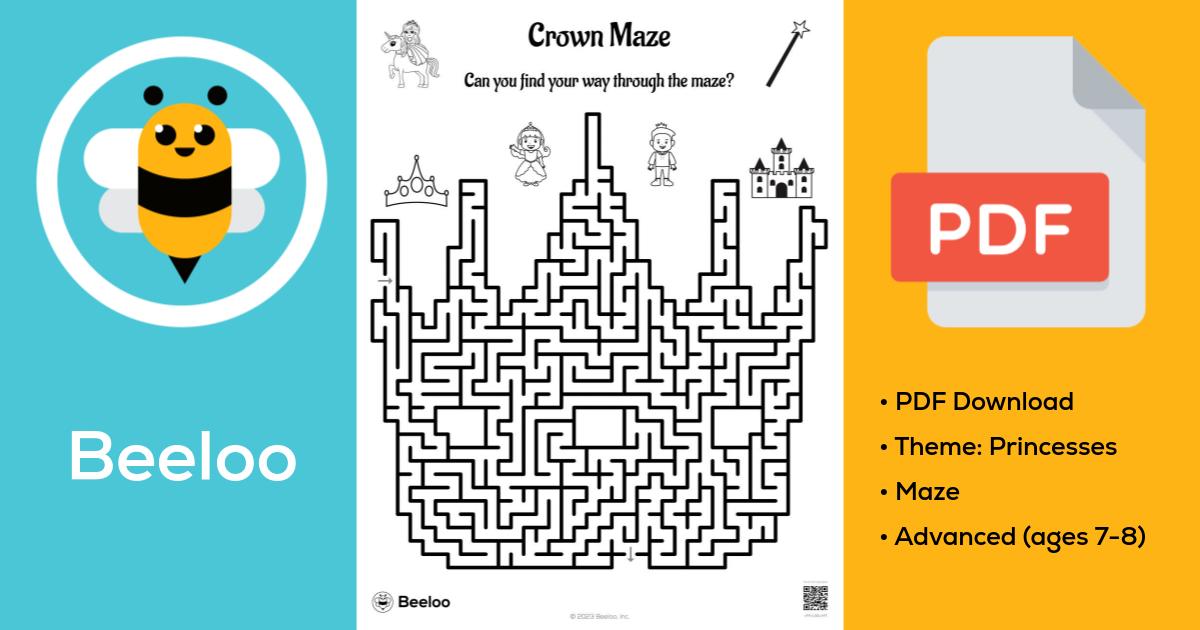 Crown Maze • Beeloo Printable Crafts and Activities for Kids
