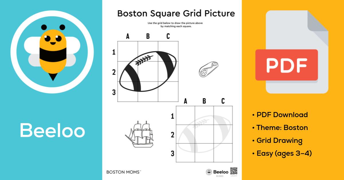Boston Square Grid Picture • Beeloo Printable Crafts and Activities for ...