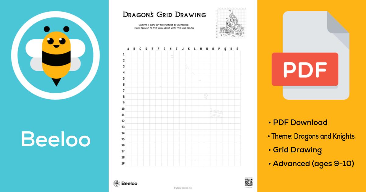 Dragon's Grid Drawing • Beeloo Printable Crafts and Activities for Kids