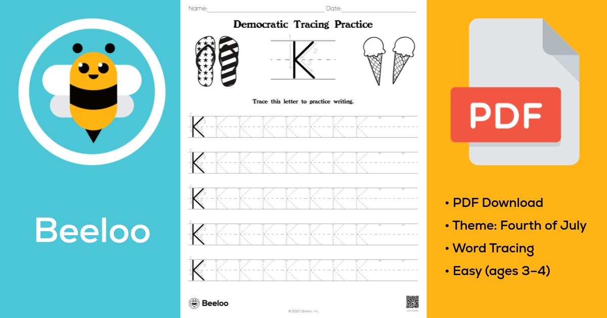 Democratic Tracing Practice • Beeloo Printable Crafts and Activities ...