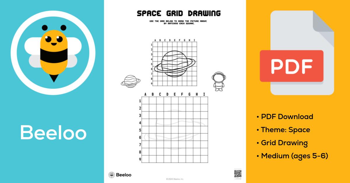 Space Grid Drawing • Beeloo Printable Crafts and Activities for Kids
