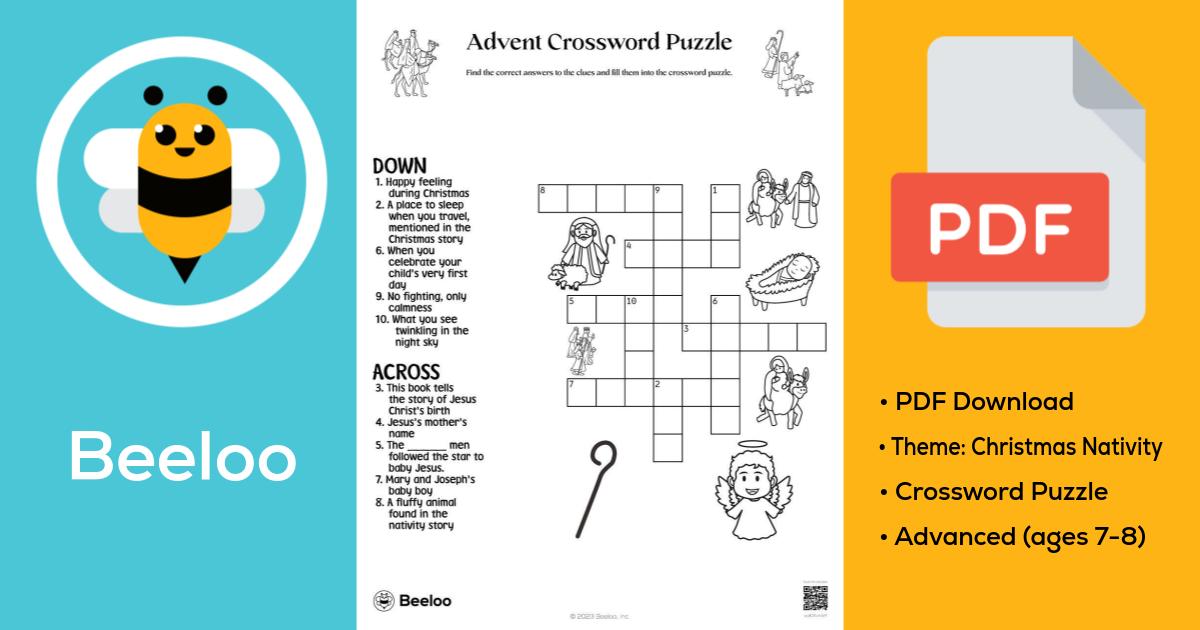 Advent Crossword Puzzle • Beeloo Printable Crafts and Activities for Kids
