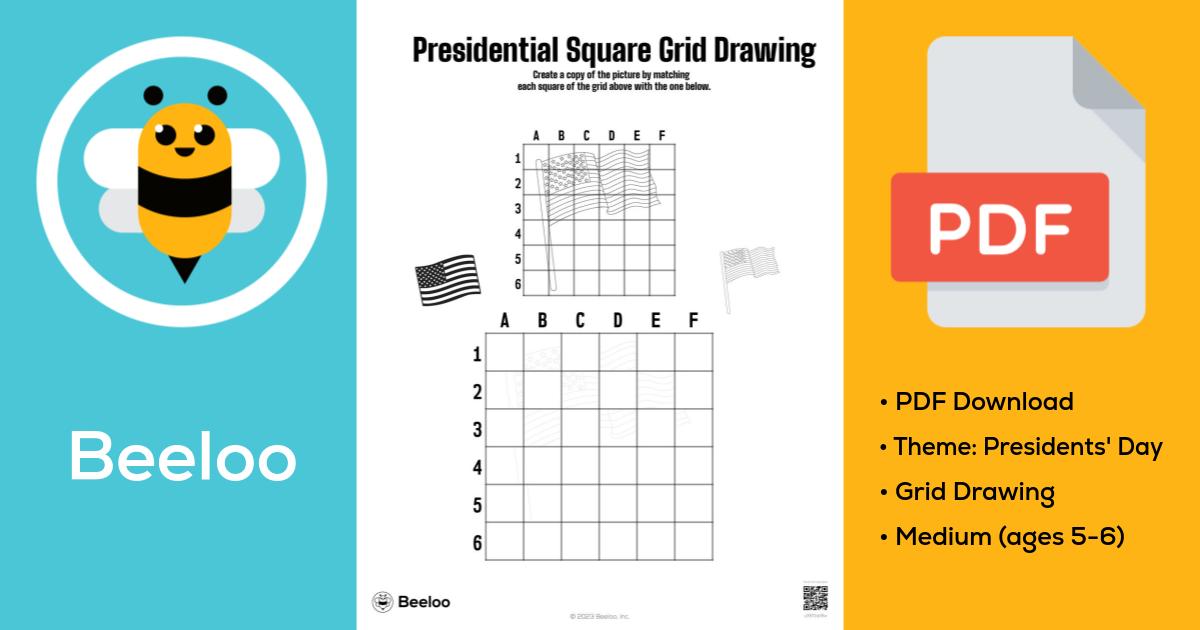 Presidential Square Grid Drawing • Beeloo Printable Crafts and ...