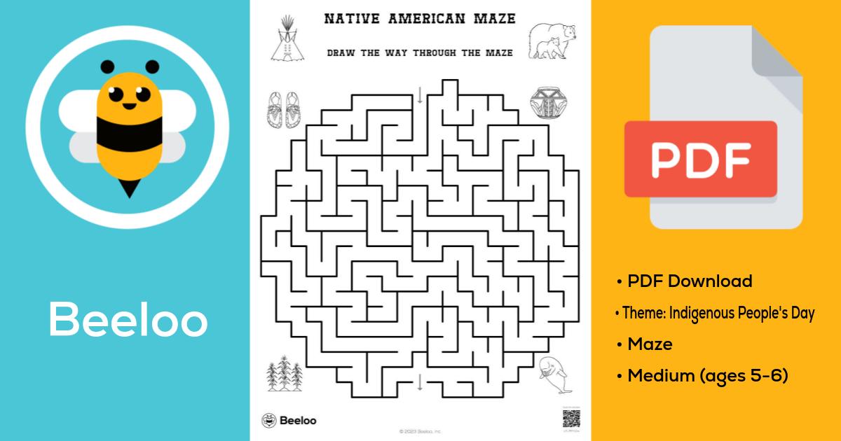 Native American Maze • Beeloo Printable Crafts and Activities for Kids