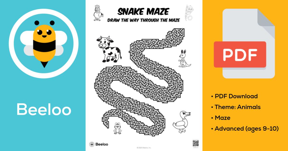 Snake Maze • Beeloo Printable Crafts and Activities for Kids