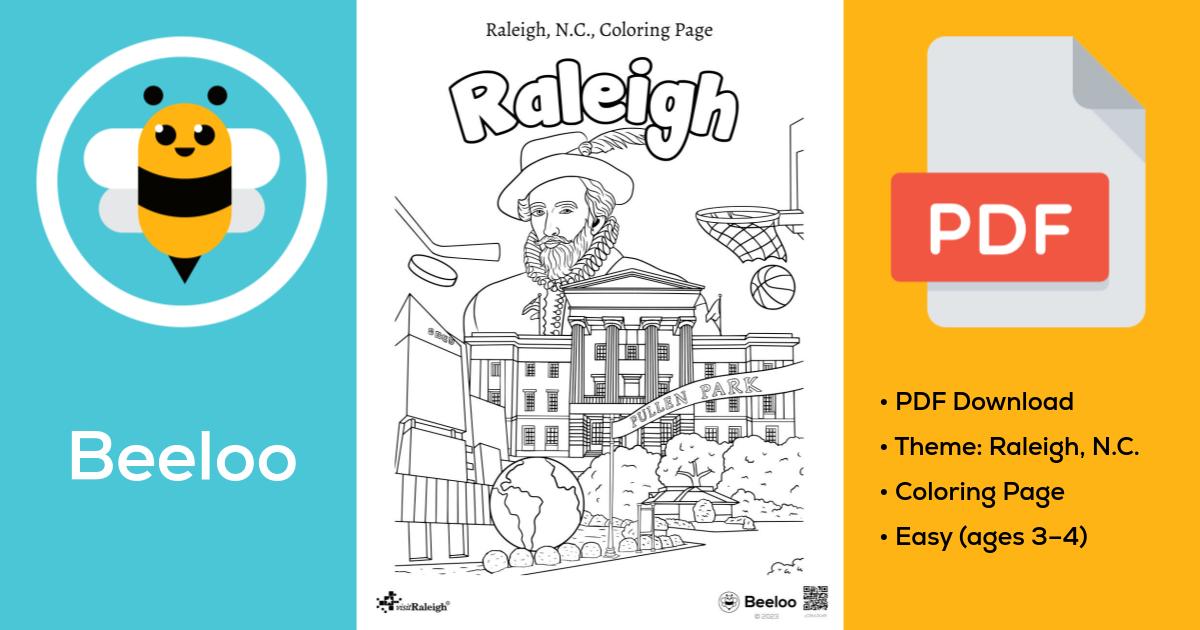Raleigh, N.C., Coloring Page • Beeloo Printable Crafts and Activities ...